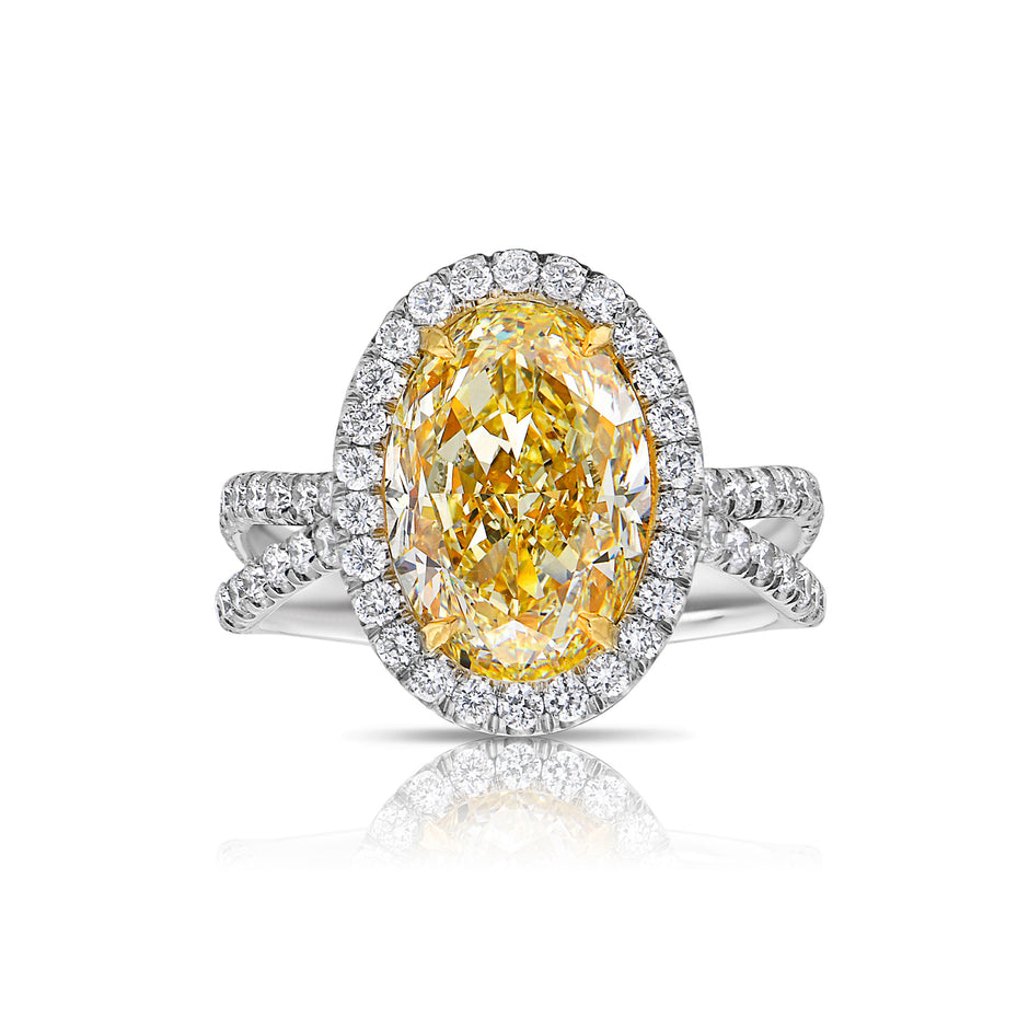 4 Carat Yellow Diamond Engagement Ring – Rare Colors