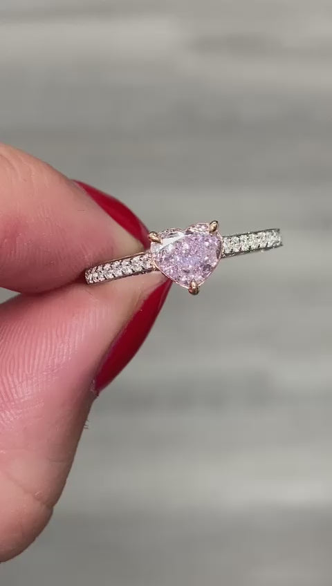 1.01ct Pink Heart Diamond Ring – Rare Colors